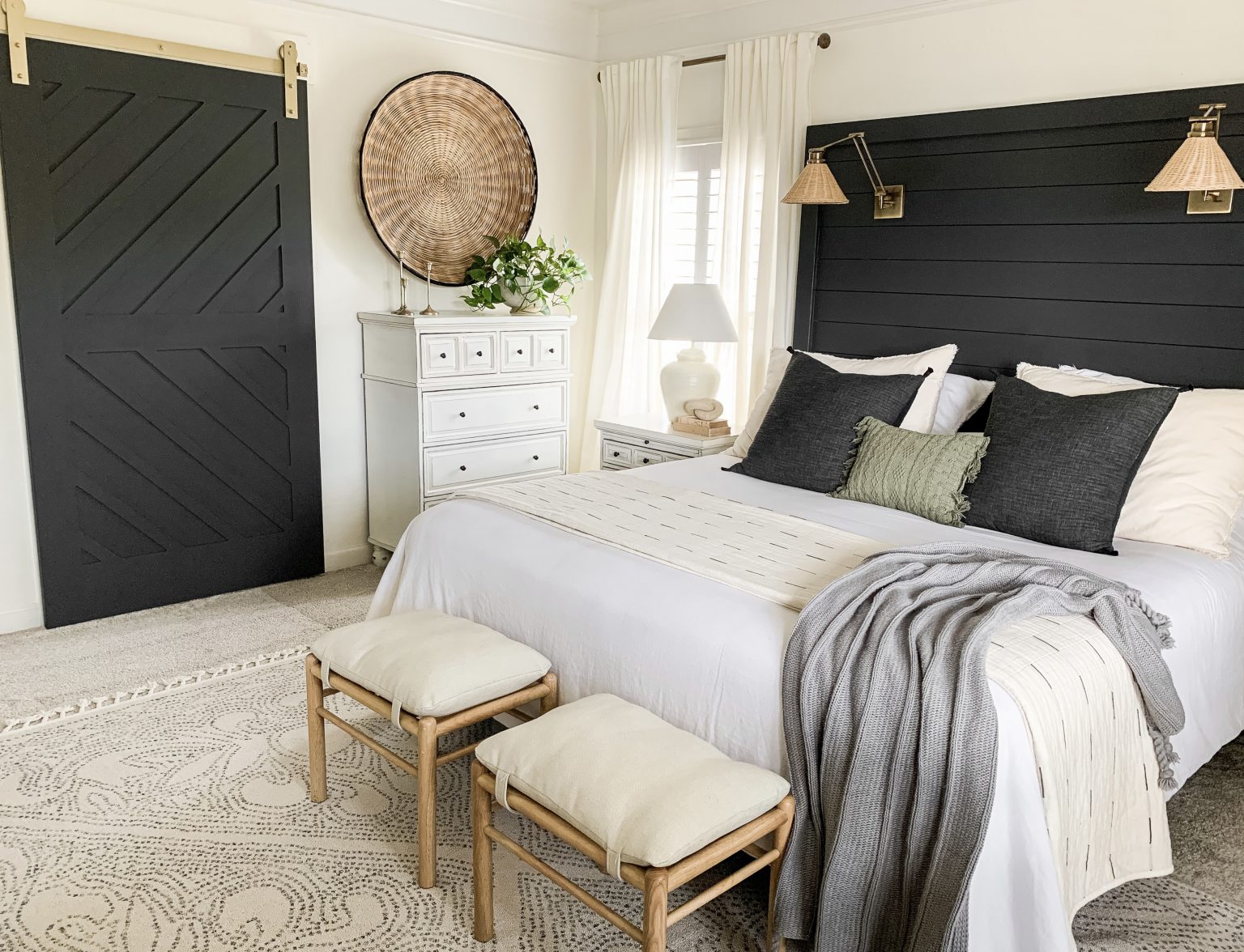 Master Bedroom Moody Barn Door Reveal | Bless This Nest