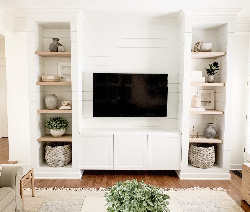 Shiplapped Media Built-Ins Tutorial | Bless This Nest