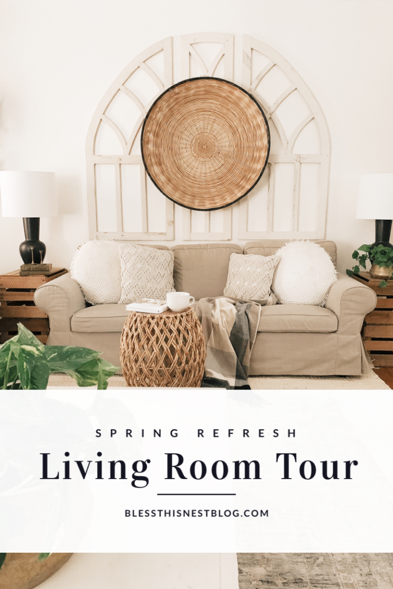 Living Room Spring Refresh and Layered Rug Reveal | Bless This Nest