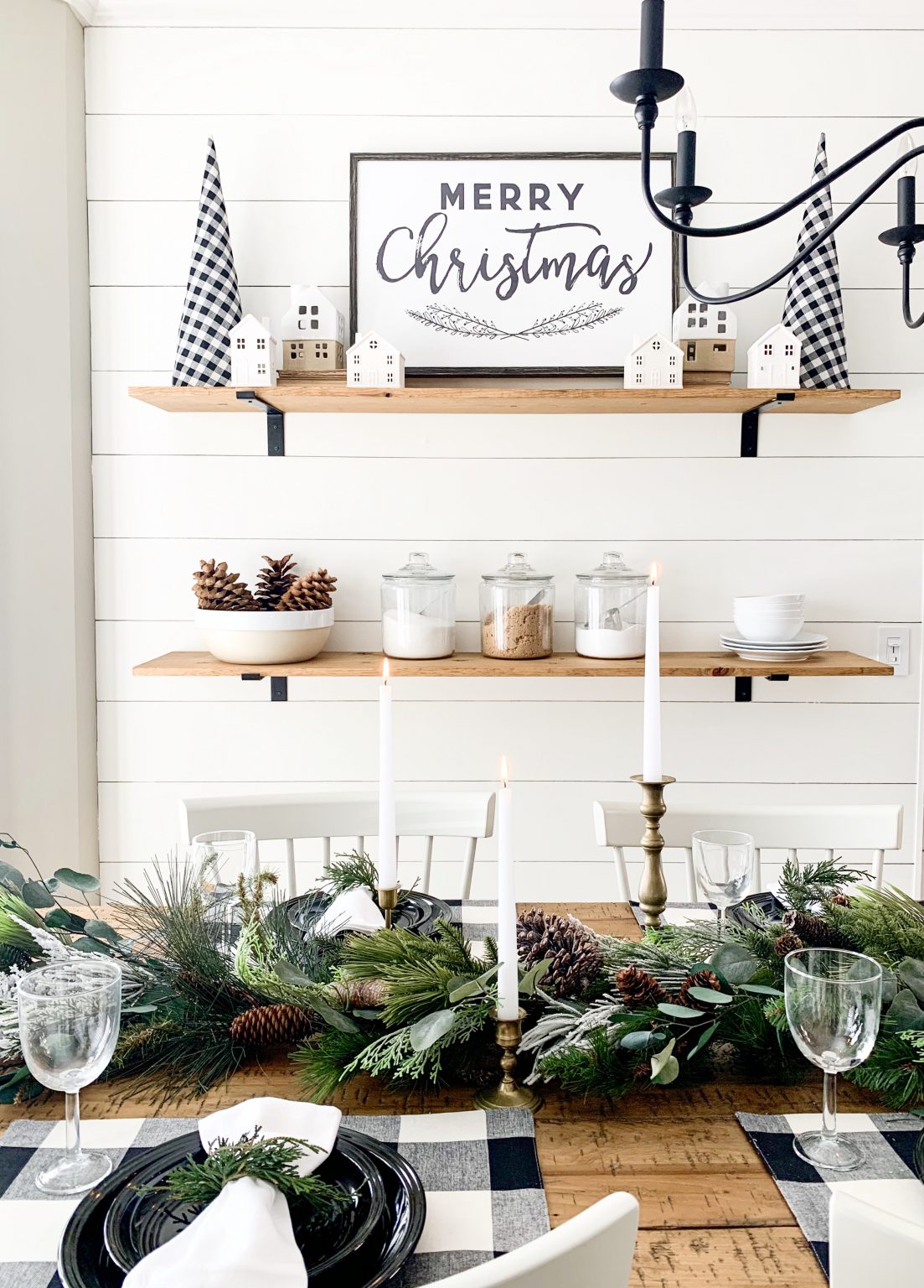 Neutral Christmas Table Setting and DIY Garland | Bless This Nest