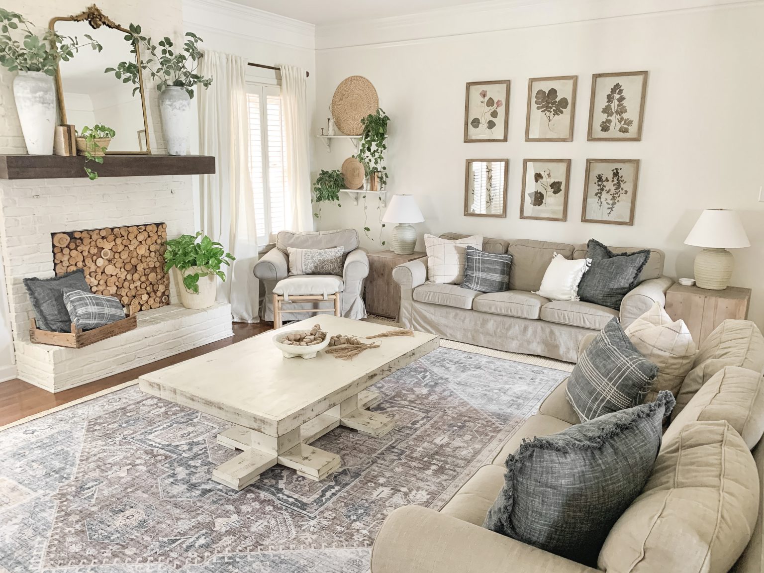 New Printed Rug + Spring Living Room Tour | Bless This Nest