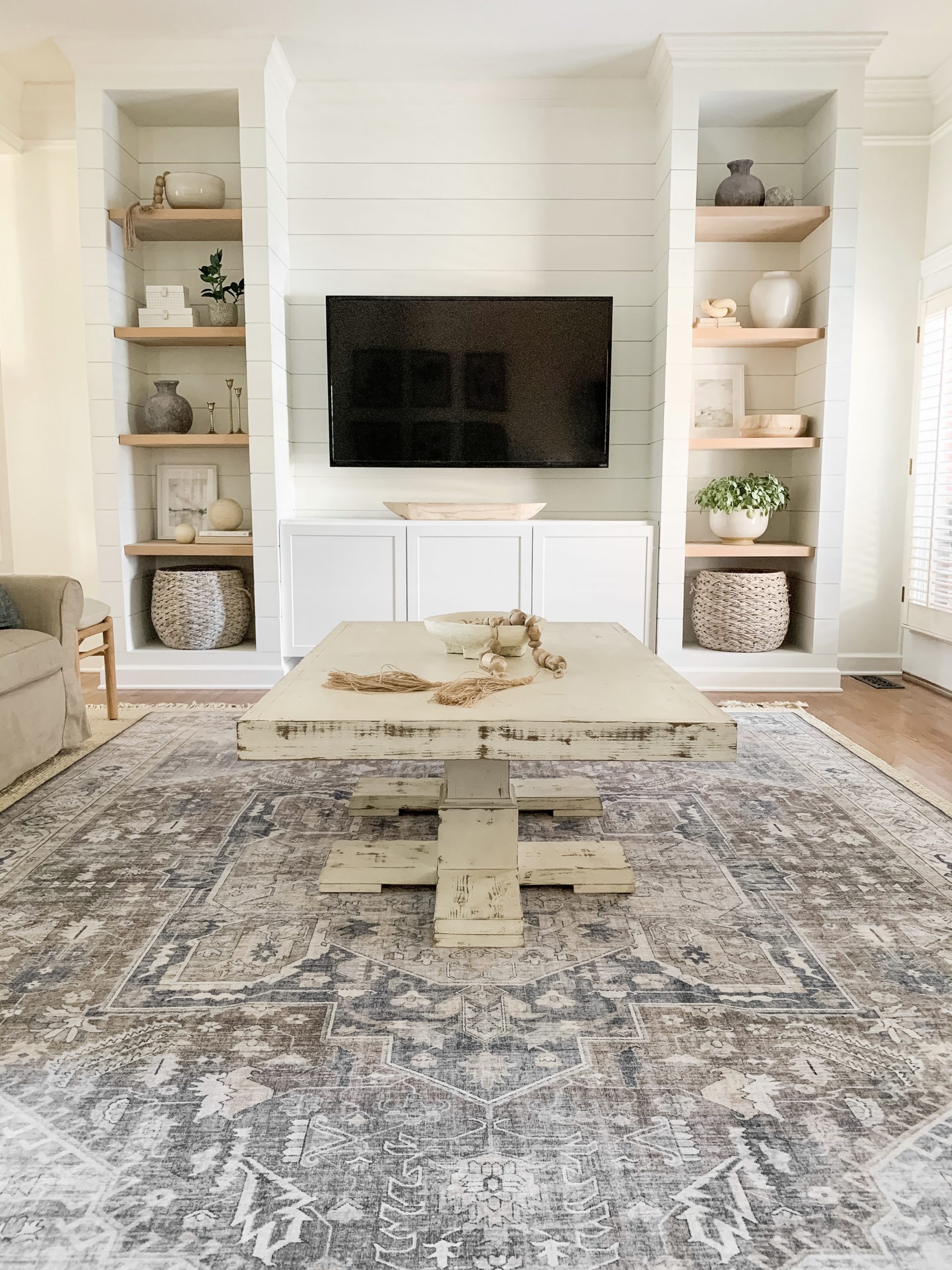 New Printed Rug + Spring Living Room Tour | Bless This Nest
