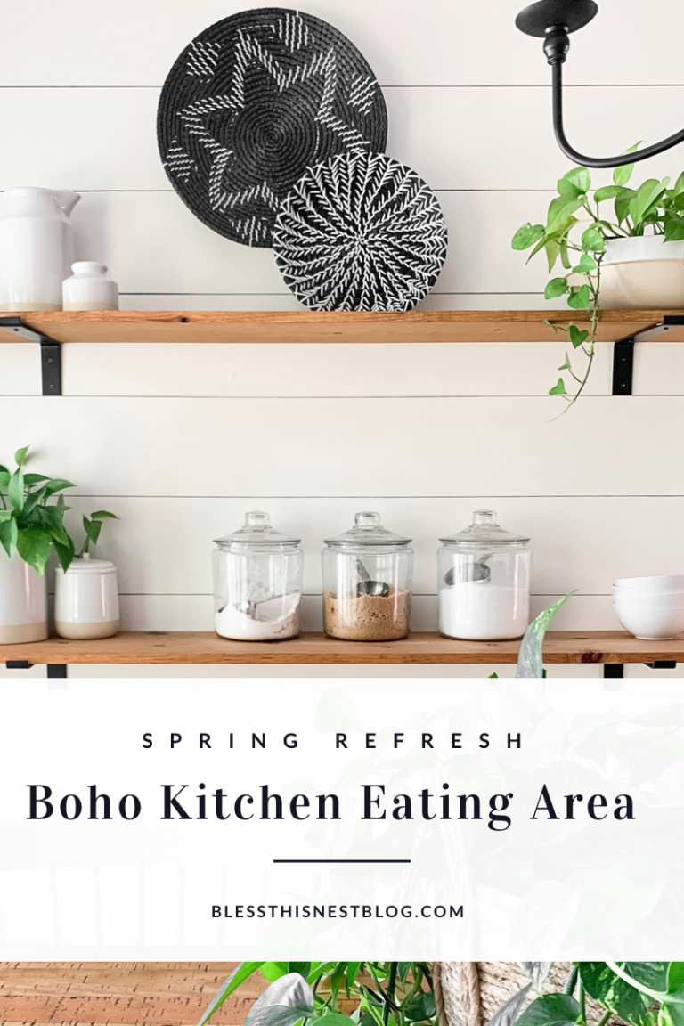 Boho Kitchen Eating Area Spring Refresh | Bless This Nest