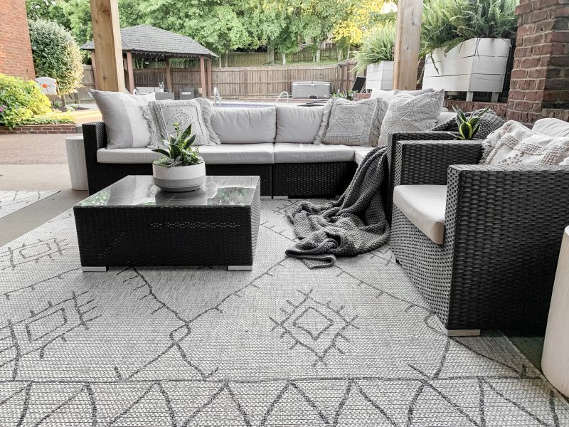 Outdoor Patio Tour + New Outdoor Rug Details | Bless This Nest